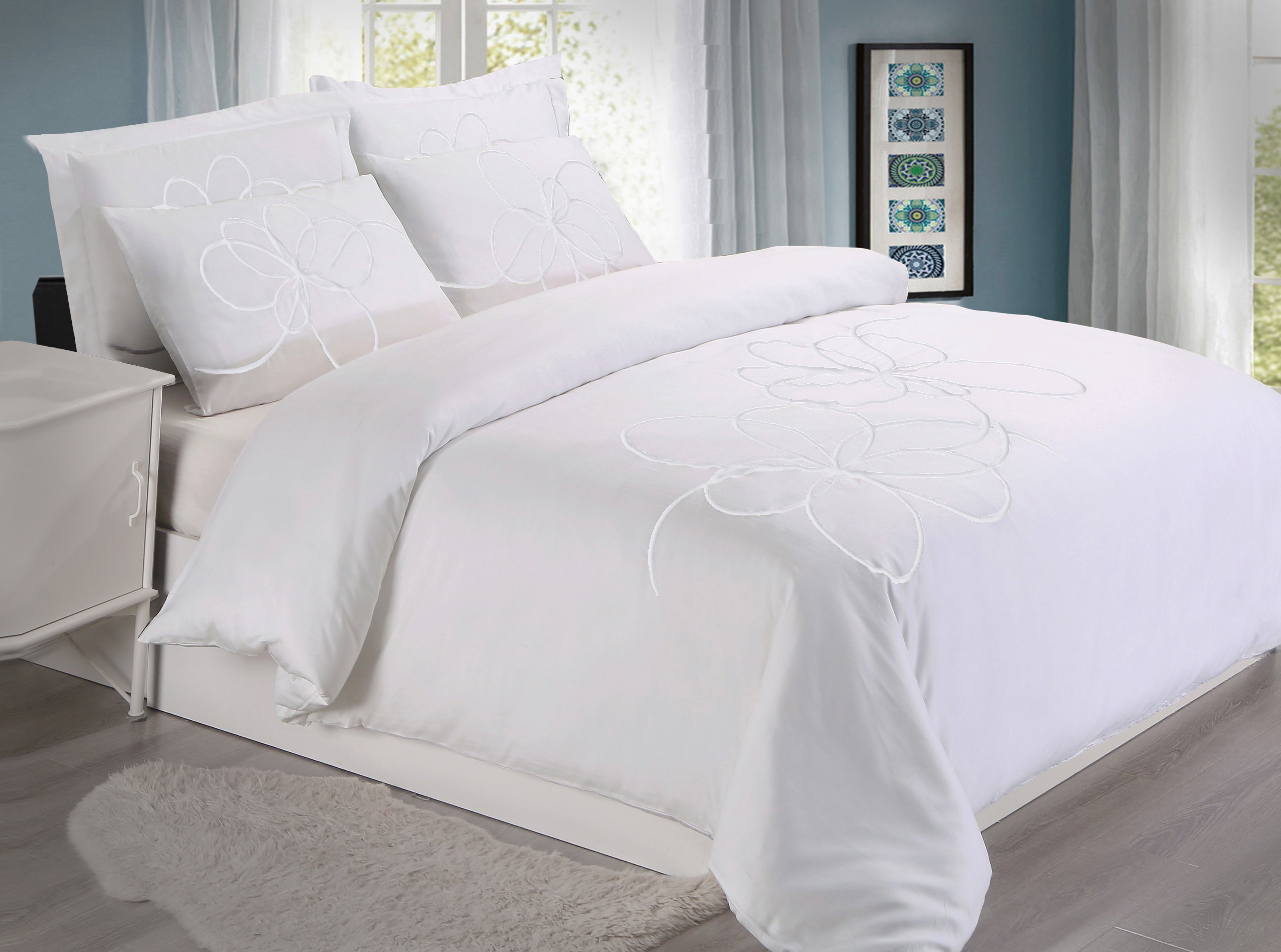 Linen Classique 320TC White Elegance Duvet Set